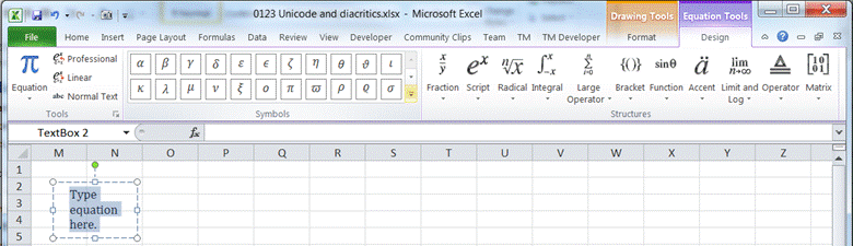 Unicode and diacritic characters